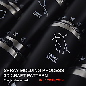 sweet grain 20oz Coffee Tumbler - Stainless Steel Double Wall Insulated Constellation Tumbler with Lid and Straw, Personalized Zodiac Gifts for Birthday/Bachelor Party - Aquarius