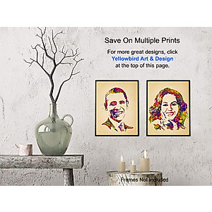Barack and Michelle Obama Poster Picture Set - Gift for Black African Americans, Democrats, Liberals - Wall Art, Room Decor, Home Decoration for Office, Living Room, Bedroom - 8x10 Unframed