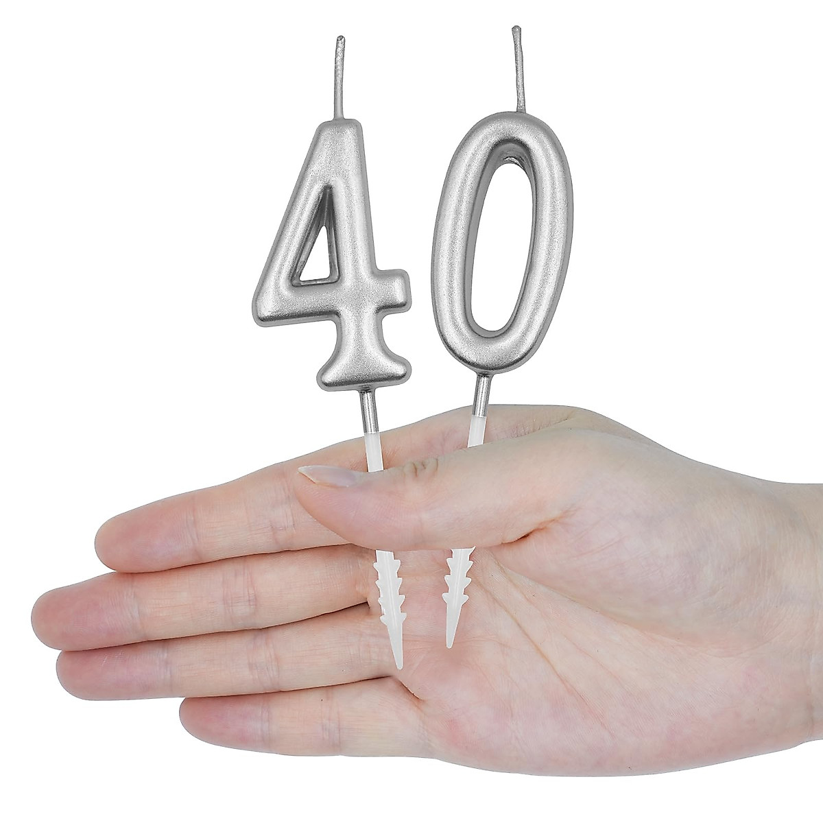 23rd & 32nd Birthday Candles, Silver Number 23 32 Candle for Cake, Happy Birthday Cake Topper Decoration for Birthday Anniversary Celebration Party Supplies