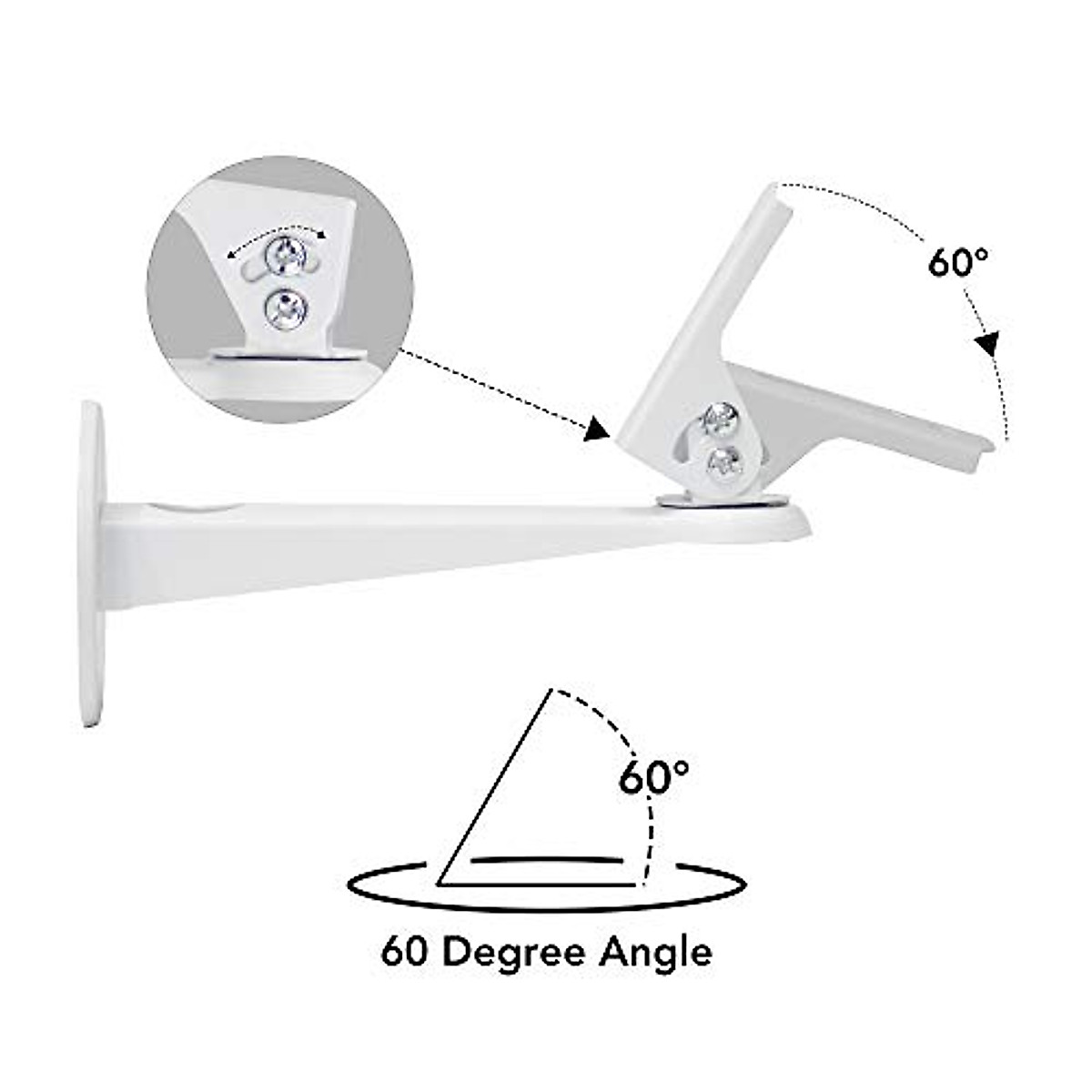 Drsn Mini Projector Wall Mount/Projector Hanger/CCTV Security Camera Housing Mounting Bracket(White) - for CCTV/Camera/Projector/Webcam - with Load 11 lbs Length 7.8 inch - Rotation 360° (White)