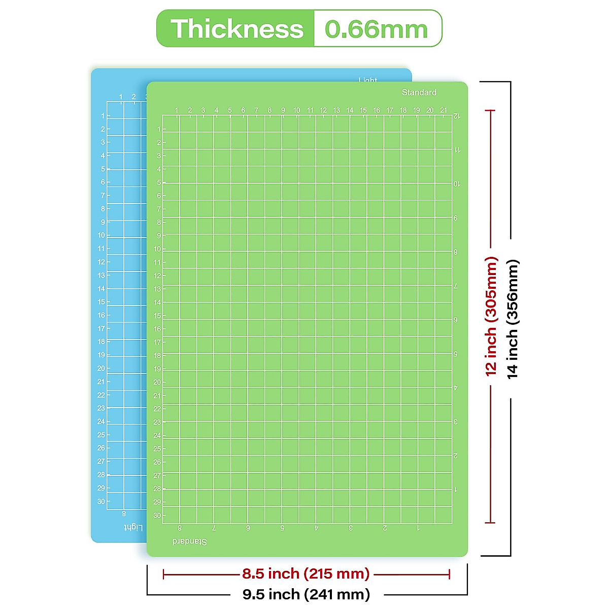Gwybkq Cutting Mat for Cricut Joy Xtra 12x8.5in 6 Pack Variety Adhesive (Standard & Light Grip) Reusable Craft Cutting Mats Sticky Accessories Replacement for Cricut Maker & Explore
