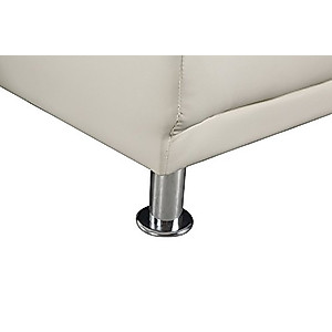 Velago ATTALENS White Modern Convertible Sectional Sofa | Leather Sleeper Queen Size | Reversible Chaise Lounge | Contemporary Living Room Furniture, 116"