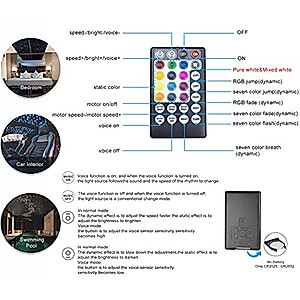 AZIMOM Bluetooth/APP Control 16W Twinkle Fiber Optic Lights Star Ceiling Lighting Kits 550pcs*0.03in13.1ft Fiber Strands RGBW Music Sound Control Light Engine Home Indoor Car Interior Decor