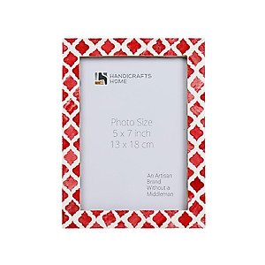 Handicrafts Home 5x7 Picture Frames - Vintage Style Wall Hanging & Desk Decor - Farmhouse Photo Frames Ideal for Living Room Office & Home Decor Medium Picture Frame for Diploma & Wall Decor, Red