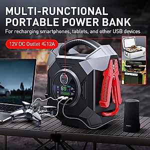YULU CAT-797 Ultra-Powerful Jump Starter - 18000A 12V/24V Battery Booster Pack with Commercial Jumper Cables, Portable and Safe for Gasoline and Diesel Engines up to 50-Liters