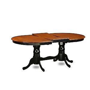 East West Furniture PLDA5-BCH-W Plainville 5 Piece Set for 4 Includes an Oval Table with Butterfly Leaf and 4 Kitchen Dining Chairs, 42x78 Inch, Black & Cherry