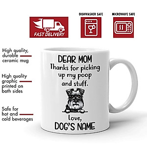 Personalized Miniature Schnauzer Coffee Mug, Schnauzer Custom Dog Name, Customized Gifts For Dog Mom, Mother's Day, Birthday Halloween Xmas Thanksgiving Gift For Dog Lovers Mugs