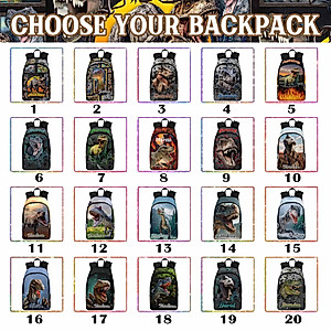 MyPhotoPrint Customized Bag Dinosaur Waterproof Bookbag Shoulder Backpack Travel Size