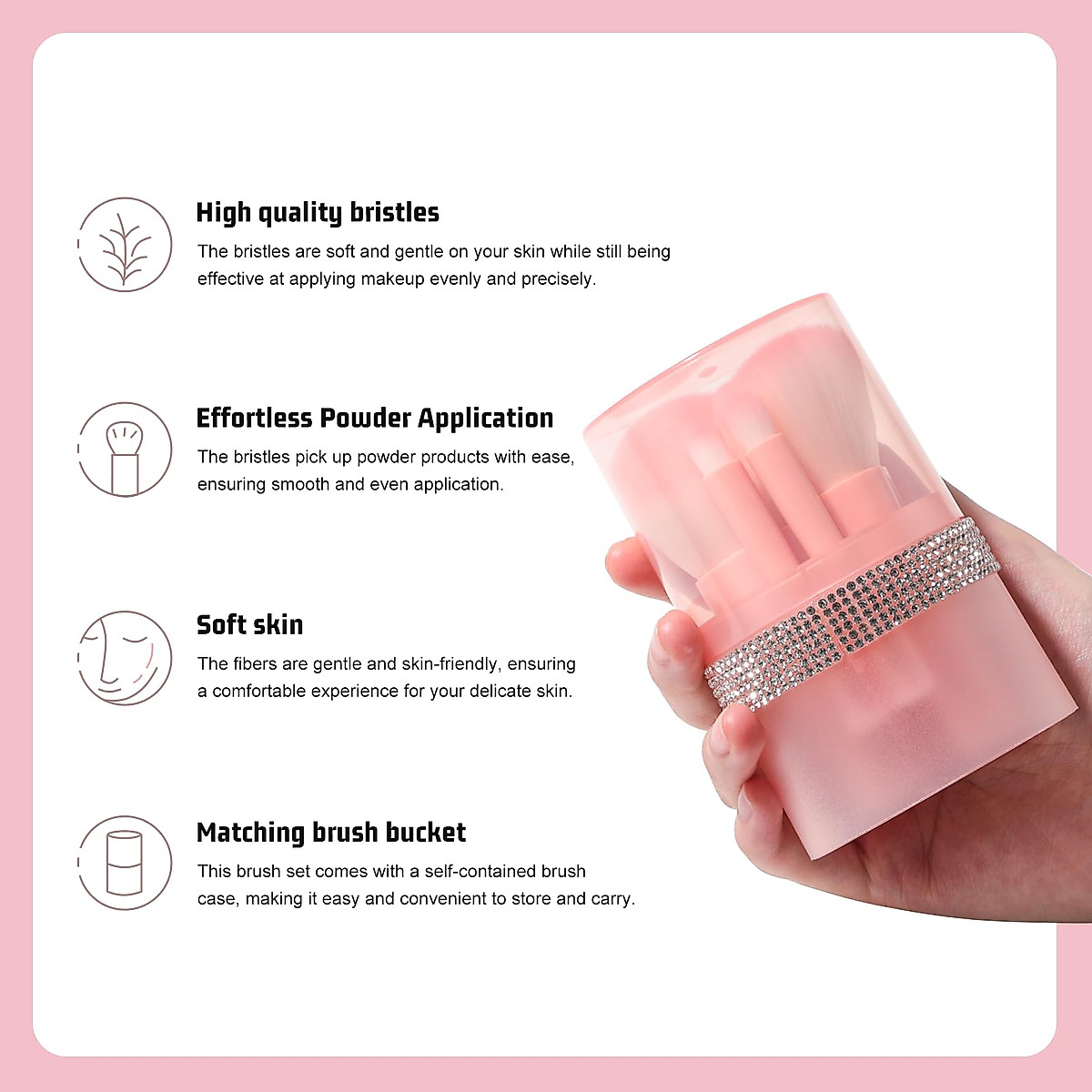 Travel Makeup Brushes BS-MALL Premium Synthetic Foundation Powder Concealers Eye Shadows With Diamond Case