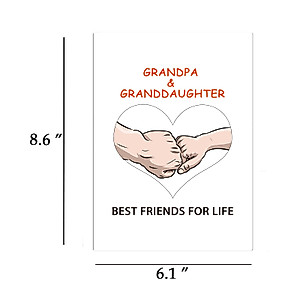 Dapofajo Grandpa & Granddaughter, Grandpa Birthday Card, Cute Card from Granddaughter, Birthday Card for Granddaughter