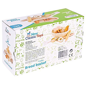 New Classic Toys Traditional Bread Basket - Pretend Play Toy for Kids Cooking Simulation Educational Toys and Color Perception Toy for Preschool Age Toddlers Boys Girls