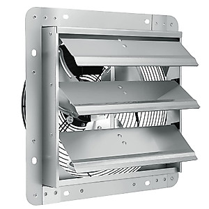 VEVOR 12'' Shutter Exhaust Fan, High-speed 1000 CFM, Aluminum Wall Mount Attic Fan with AC-motor, Ventilation and Cooling for Greenhouses, Garages, Sheds, Shops, FCC