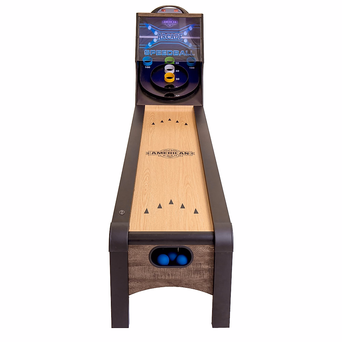 American Legend 9’ Arcade Speedball Game - Engineered Wood Construction - Realistic Game Play - Automatic Ball Return - 4 Balls Included