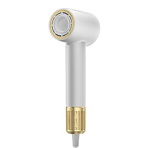 Hair Dryer, 110,000 RPM Brushless Motor High-Speed Low Noise Thermo-Control with 200 Million Negative Ionic Blow Dryer,1500W Fast-Drying Portable Hairdryer for Home, Travel White (White Gold)