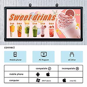 CX PH6 Outdoor LED Scrolling Sign 40'' x 18'' Full Color WiFi LED Sign Display Board with High Resolution High Brightness and New SMD Technology - Programmable LED Sign