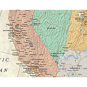 RMC 32" x 50" Classic United States USA and World Wall Map Set (Classic Edition)