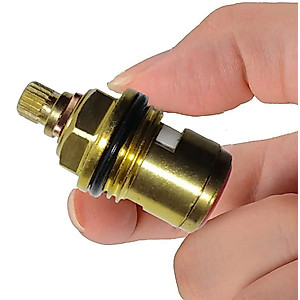 Faucet Cartridge, Brass Ceramic Faucet Stem Disc Cartridge Replacement Quarter Turn G1/2" 41MM Faucet Valves for Bathroom Kitchen Tap (Anti-clockwise)