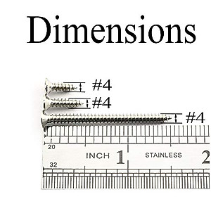 Pro Bamboo Kitchen 100pcs 304 Stainless Steel Flat Head Phillips Wood Screw #4 x 1/2" Half Countersunk Head Self Tapping Screw