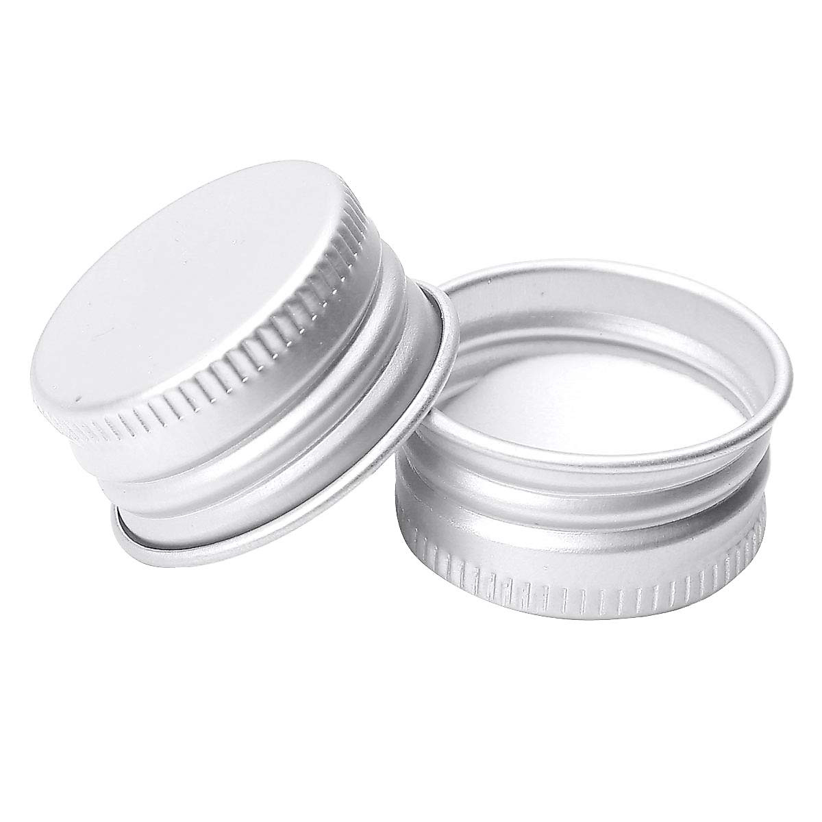 Aislor Aluminum Tins Cans Screw Top Round Steel tins Cans with Screw Lid Screw Lid Containers Cap Lid Silver 24mm