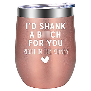 LEADO Best Friend, Friendship Gifts for Women - Sisters Gifts from Sister, Best Friend Birthday Gifts for Women Friends - Funny Galentines, Valentines Day Gifts for Friends, Her, Mom Wine Tumbler