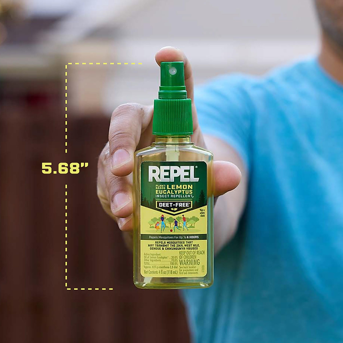Repel Lemon Eucalyptus Natural Mosquito Repellent, 4-Ounce Pump Spray, 1 count