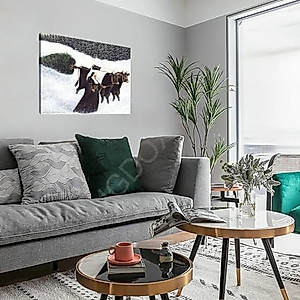 Artist Lowell Herrero Works Naive Art American Folk Art Cow Art Poster Canvas Poster Wall Art Decor Print Picture Paintings for Living Room Bedroom Decoration Frame-style 20x16inch(50x40cm)