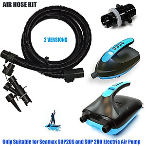 Nylon Air Hose Kit for Seamax 20PSI SUP Electric Air Pump (Version 2: SUP Hose with Multiple Adapters)