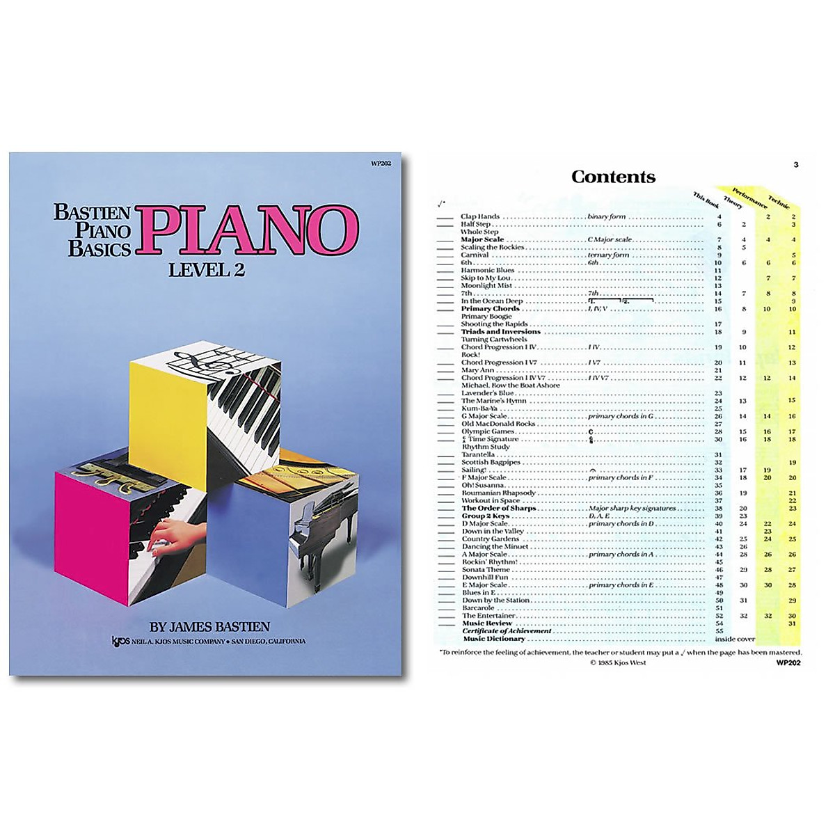 WHOMYA Bastien Piano Basics Level 2 Learning Set by Bastien - Lesson, Theory, Performance, Technique & Artistry Books & Juliet Music Piano Keys 88/61/54/49 Full Set Removable Sticker…