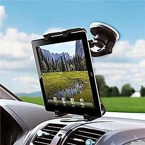 Car Mount Tablet Holder Windshield Swivel Cradle Window Dock Stand Strong Suction Multi-Angle Rotation for Microsoft Surface Go (10") - Microsoft Surface Pro