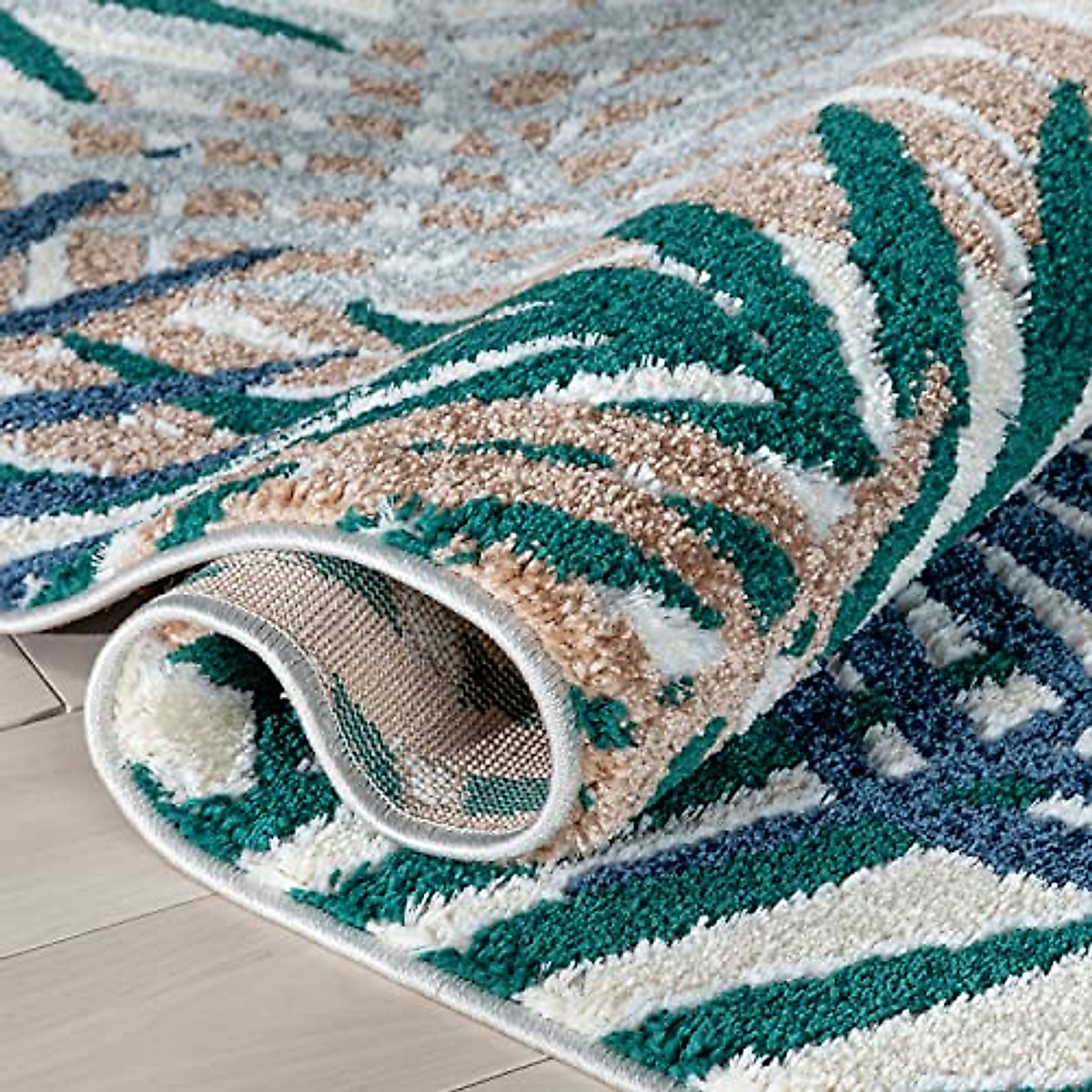 Well Woven Sono Blue Palms Botanical (5'3" x 7'3") Area Rug