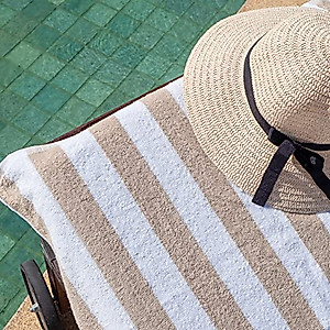 Arkwright Oversized California Beach Towels - (Pack of 4) Absorbent, Quick Drying, Ringspun Cotton Pool Towel, Perfect for Hotel, Spa Hot Tub, and Bath, 30 x 70 in, Beige