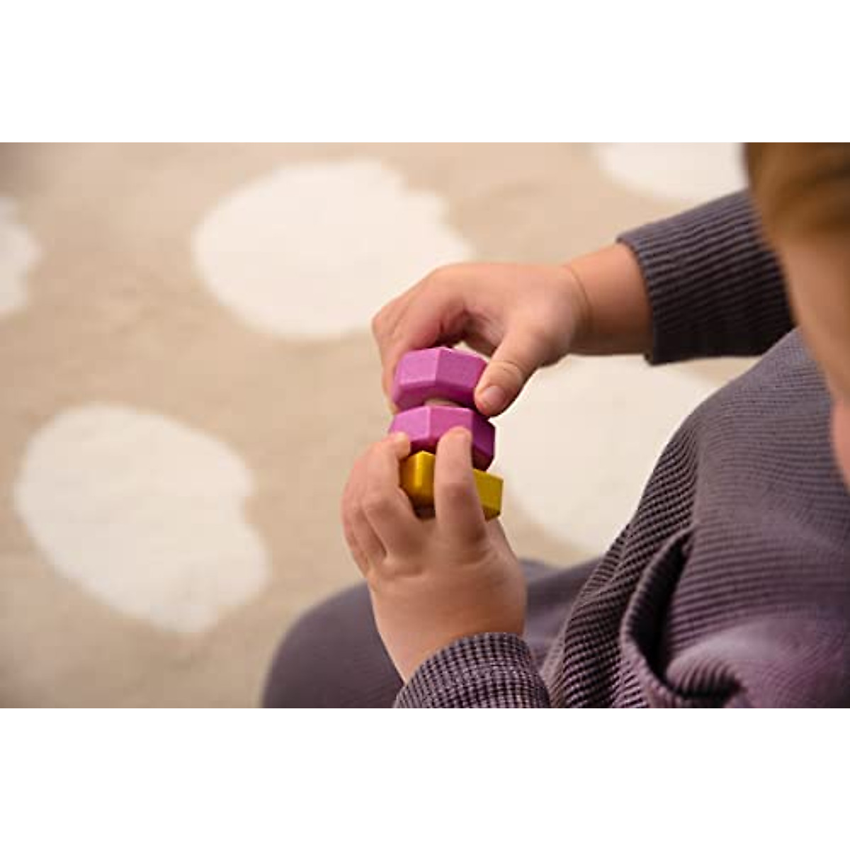 TickiT-74001 Rainbow Wooden Nuts & Bolts - Set of 14 - 7 Nuts and 7 Bolts in Matching Shapes & Colors - For Ages 12m+ - Loose Parts Wooden Toys for Toddlers and Preschoolers