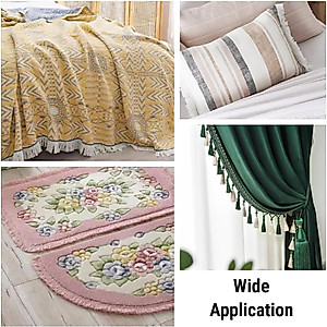 MegaPet Pale Turquoise Polyester Fringe Tassel Lace Trim 1 Inch x 82 Feet Chainette Fringe Fibre Trim for Sewing Quilting DIY Home Decoration