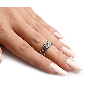 CloseoutWarehouse 925 Sterling Silver Elephant Family Migration Ring Size 6