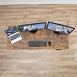 VIVO Vintage Brown 60 x 24 inch Universal Solid One-Piece Table Top for Standard and Sit to Stand Height Adjustable Home and Office Desk Frames, DESK-TOP60N