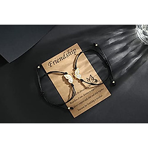 XIANNVXI Friendship Best Friend Necklace Bracelet Set BFF Gift Matching Necklaces Bracelet Jewelry for 2 - Gold