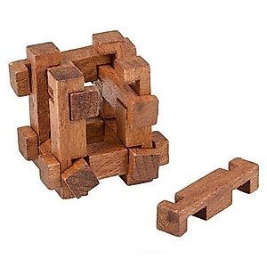 Mini Wooden Brain Teaser 3-D Puzzles 1.75” – 8 pk - Party Favors, Stocking Stuffers, Goody Bags, Classroom Prizes