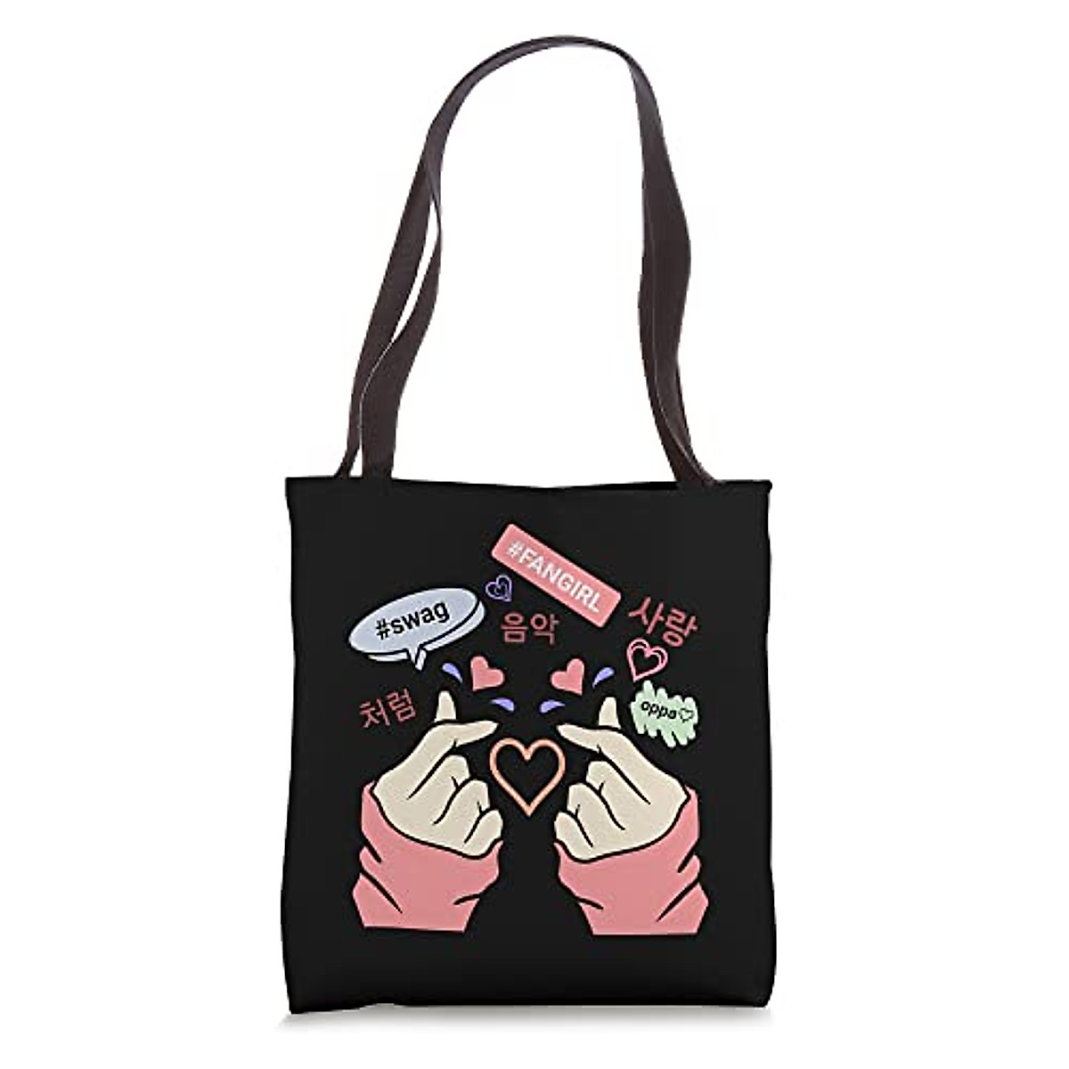 Saranghae Shirt Kpop Finger Heart Shirt for Girls Kpop fan Tote Bag