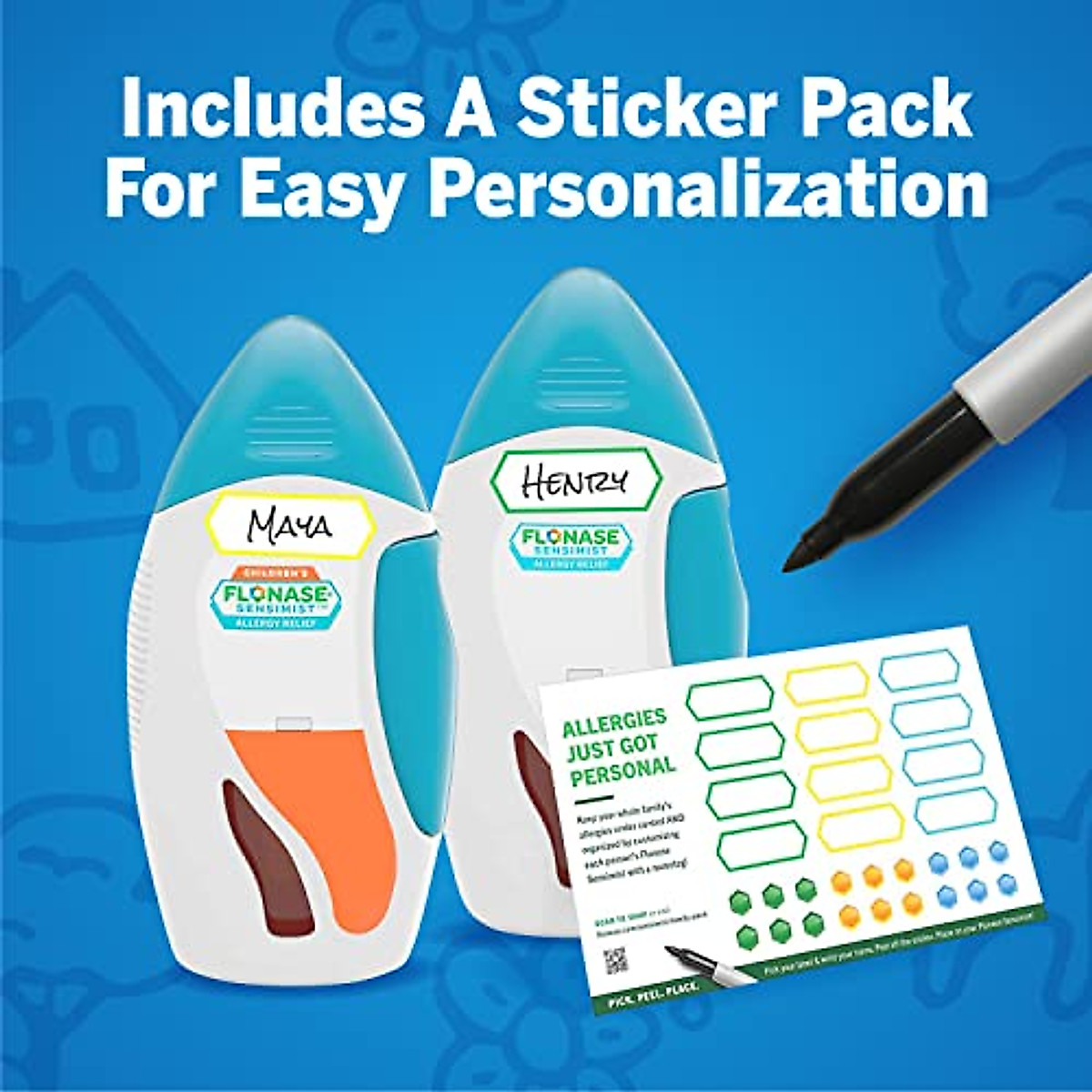 Flonase Sensimist Allergy Relief Nasal Spray Bundle, Non-Drowsy, MultiSymptom Relief for Kids and Adults – 120 Sprays Total (2 Bottles of 60 Sprays each)