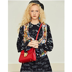 Leather Purses For Women With Drawstring Closure - Crossbody Purses For Women Adjustable Strap Shoulder Purse Hobo Bags (Red)