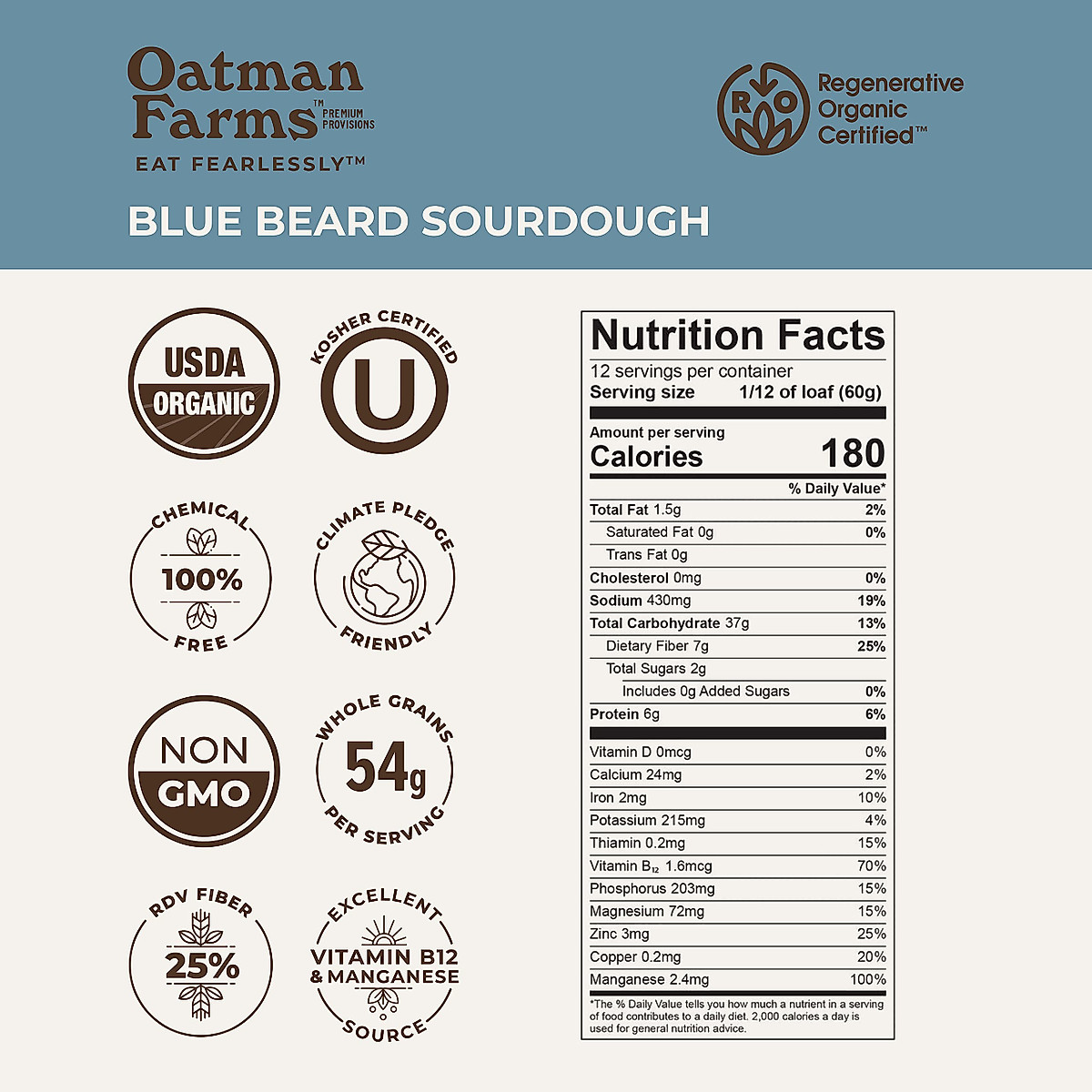 Organic Sourdough Bread Mix - Blue Beard Durum & Skagit 1109, Cinnamon Raisin, & Skagit 1109 & White Sonora - Whole Wheat Bread Mix by Oatman Farms - Features Regenerative Organic Certified Stone-Mil