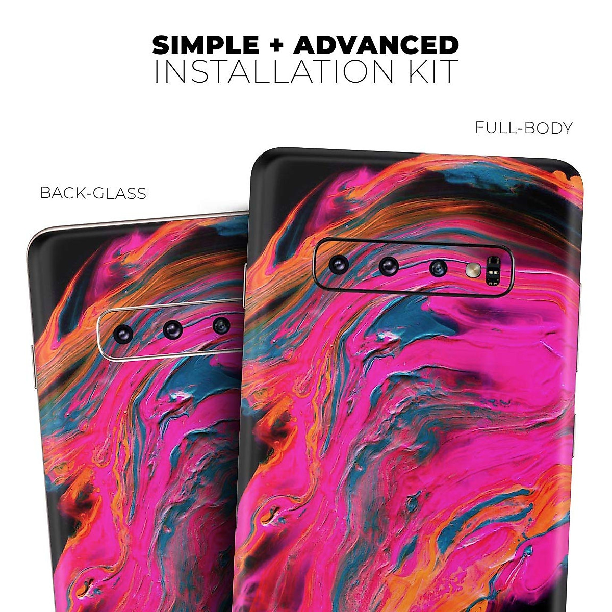 DesignSkinz Liquid Abstract Paint V73 Protective Vinyl Decal Wrap Skin Cover Compatible with The Samsung Galaxy S20 (Screen Trim & Back Glass Skin)