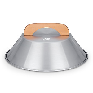 Craft Wok Dome Lid for 14-Inch Woks Traditional Dome Shaped with Wooden Handle Cover for 14 inch Woks Asian Cookware Aluminum / 732W3