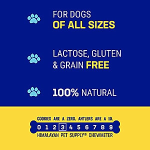 Himalayan Dog Chew Original Yak Cheese Dog Chews, 100% Natural, Long Lasting, Gluten Free, Healthy & Safe Dog Treats, Lactose & Grain Free, Protein Rich, Chicken Flavor, 4.5 oz Resealable Pouch