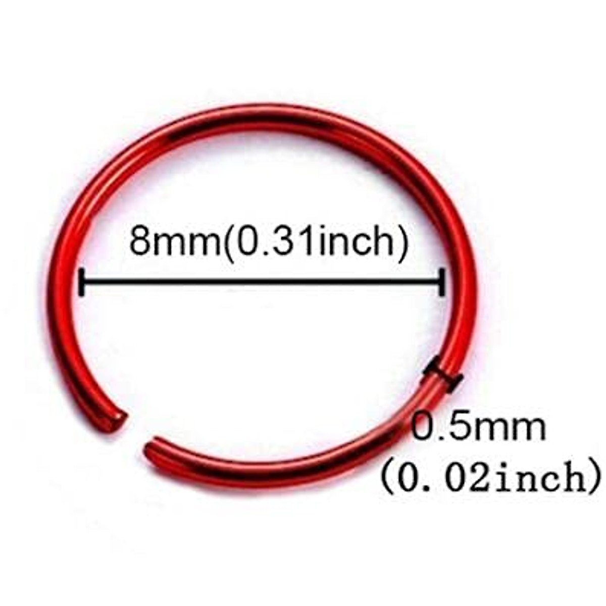 40Pcs Colorful Stainless Steel Body Jewelry Piercing Lip Nose Rings Hoop Studs Clicker Segment-Colorful