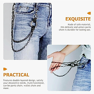 ARZASGO Halloween Punk Chains for Pants, Heavy Duty Multi-layer Belt Chains Hip Hop Trousers Jeans Chain with Lobster Clasps for Wallet Keys