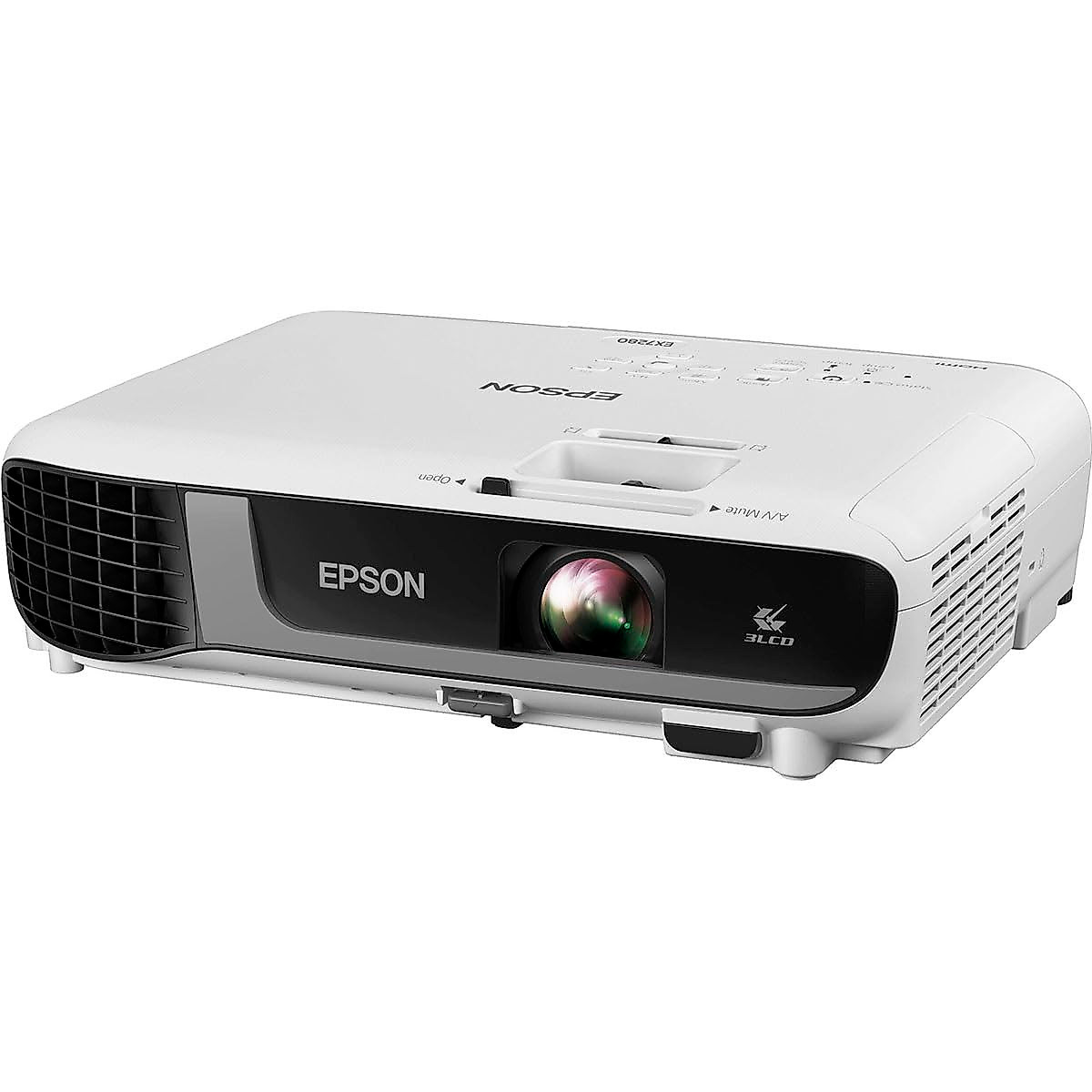 Epson Pro EX7280 3-Chip 3LCD WXGA Projector, 4,000 Lumens Color Brightness, 4,000 Lumens White Brightness, HDMI, Built-in Speaker, 16,000:1 Contrast Ratio (Renewed)
