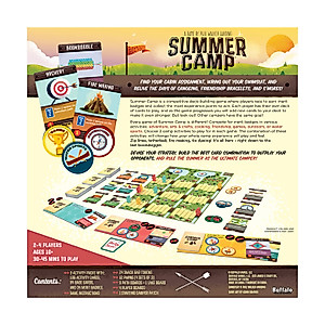 Buffalo Games - Summer Camp - Competative Family Game Night Game - Deck Building Racing Game - Classic Summer Camp Activities - Ages 10 and Up