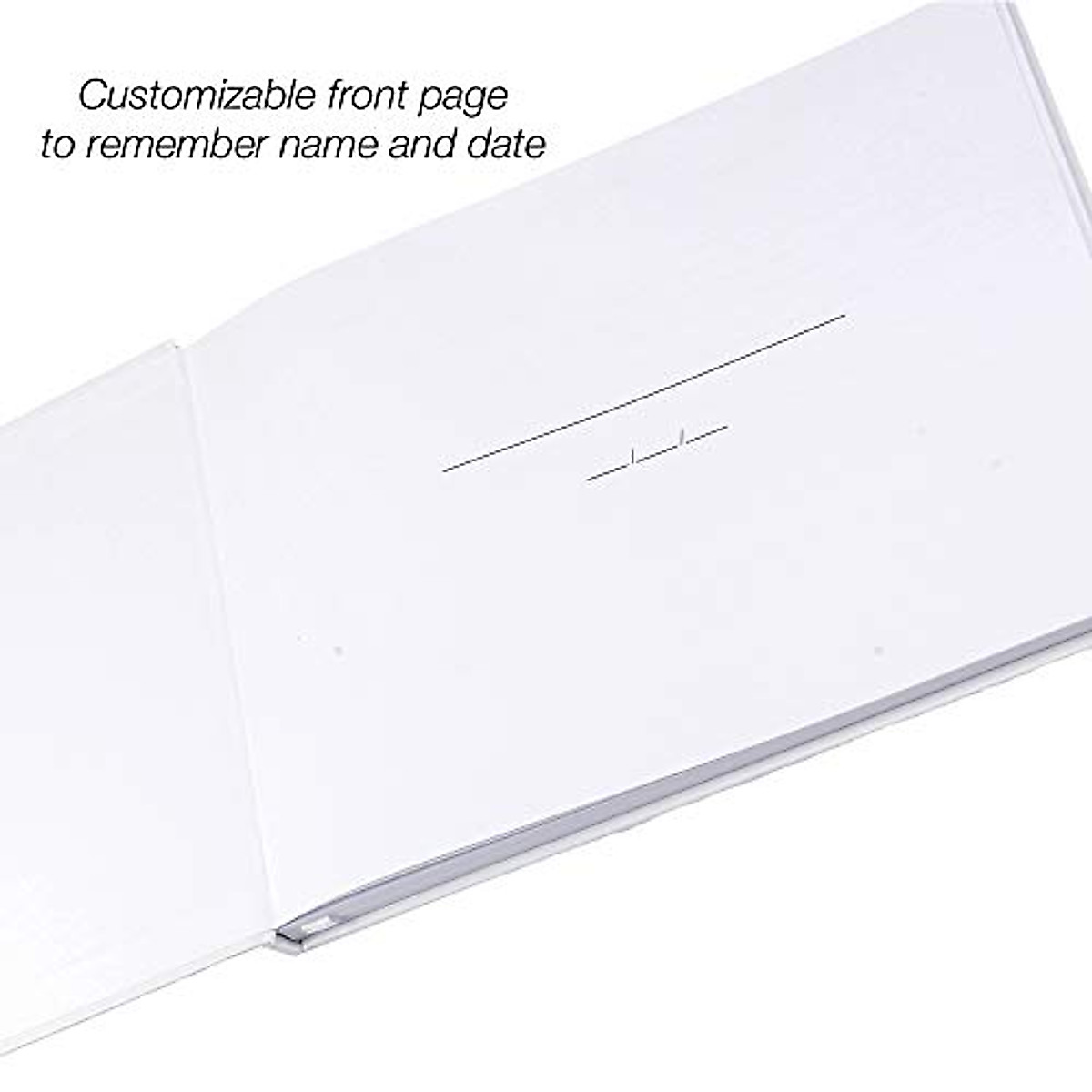 Samsill White Guest Book with Gold Foil - Guestbook Hardcover with Lines for Name, Address and Notes - 7" x 9" Wedding Guest Book / Registry Book - 120 Pages