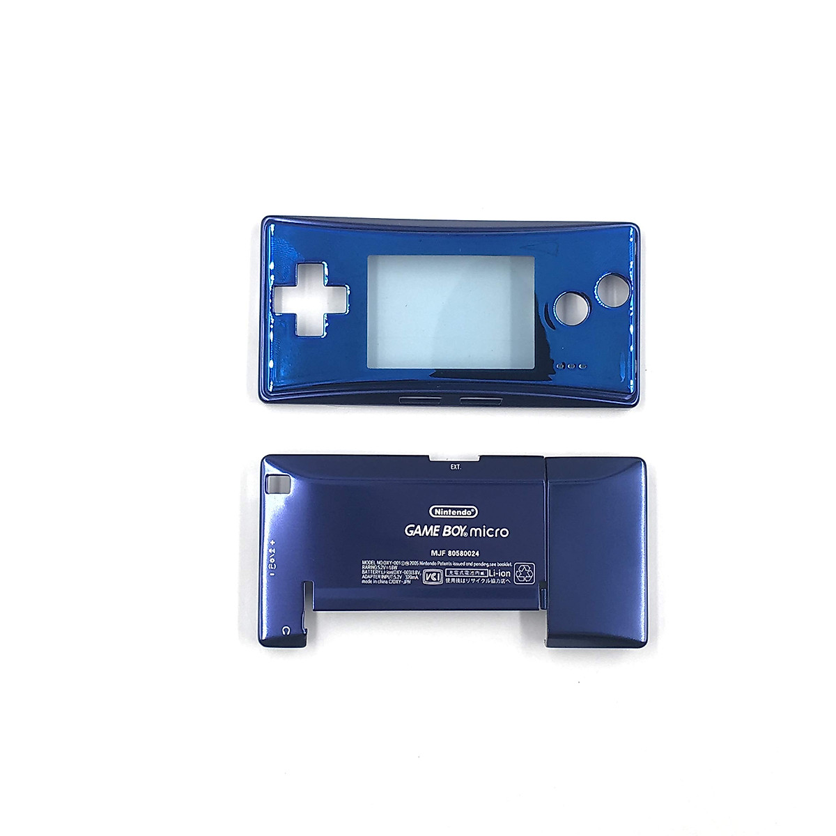 Replacement 4 in 1 Metal Front Cover Faceplate Bottom Housing Shell Pack with Full Screws Set for Gameboy Micro GBM Case Cover Blue